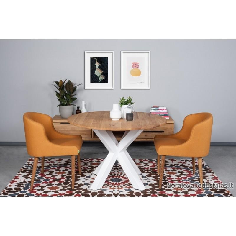 azuolinis apvalus valgomasis stalas modernus kaina nuo 405.00 € (1 pard.)