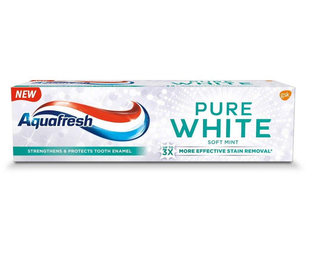 [Nuo 2.55 €] Aquafresh Pure White toothpaste with fluoride Soft Mint ...