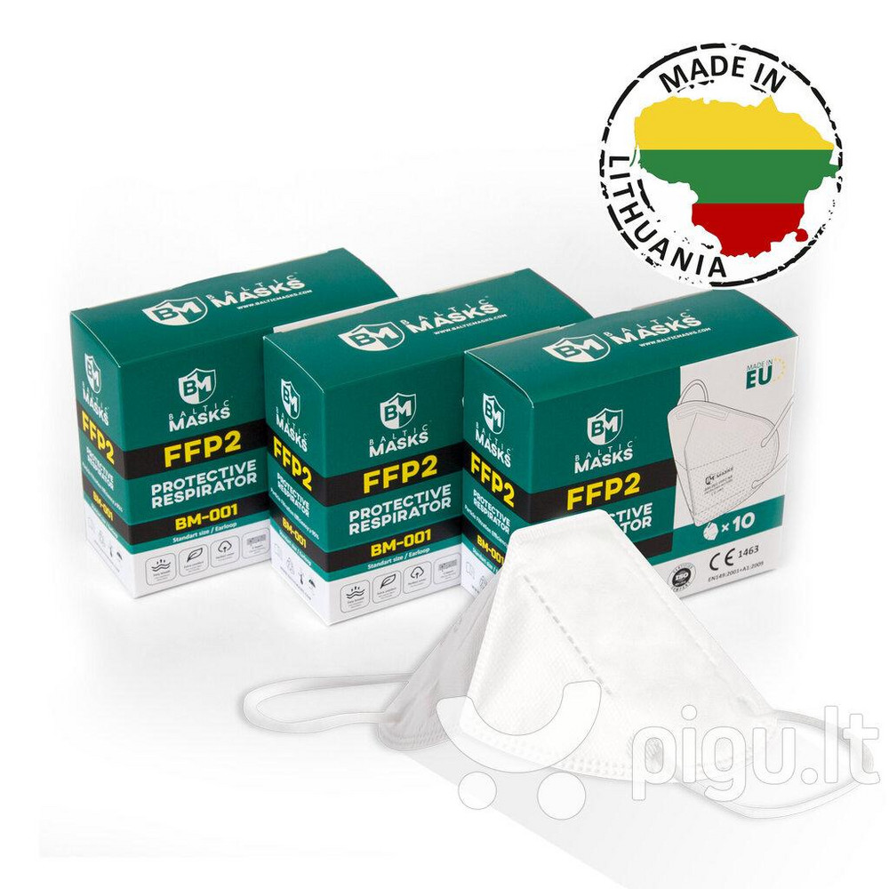 respiratorius ffp2 baltic kaina nuo 1.19 € (4 pard.)