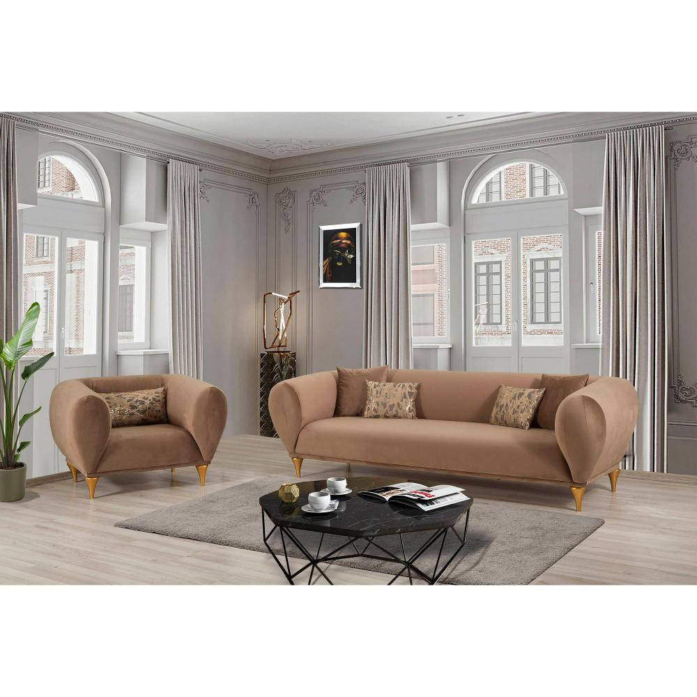 [Nuo 1445.99 €] Kalune Design Sofos rinkinys Meblon 3 - Brown | Kainos.lt