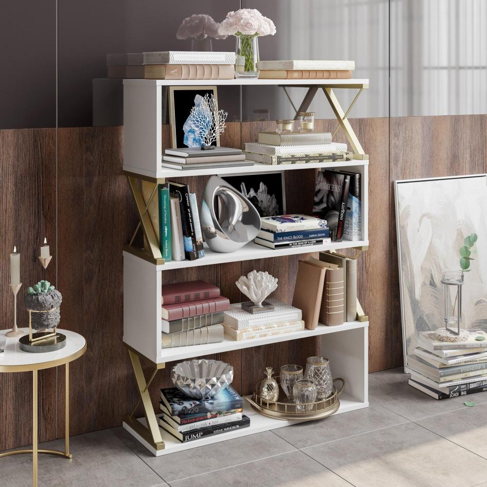 [Nuo 140.99 €] Kalune Design Knygų lentynas Termas - Baltas, Gold ...