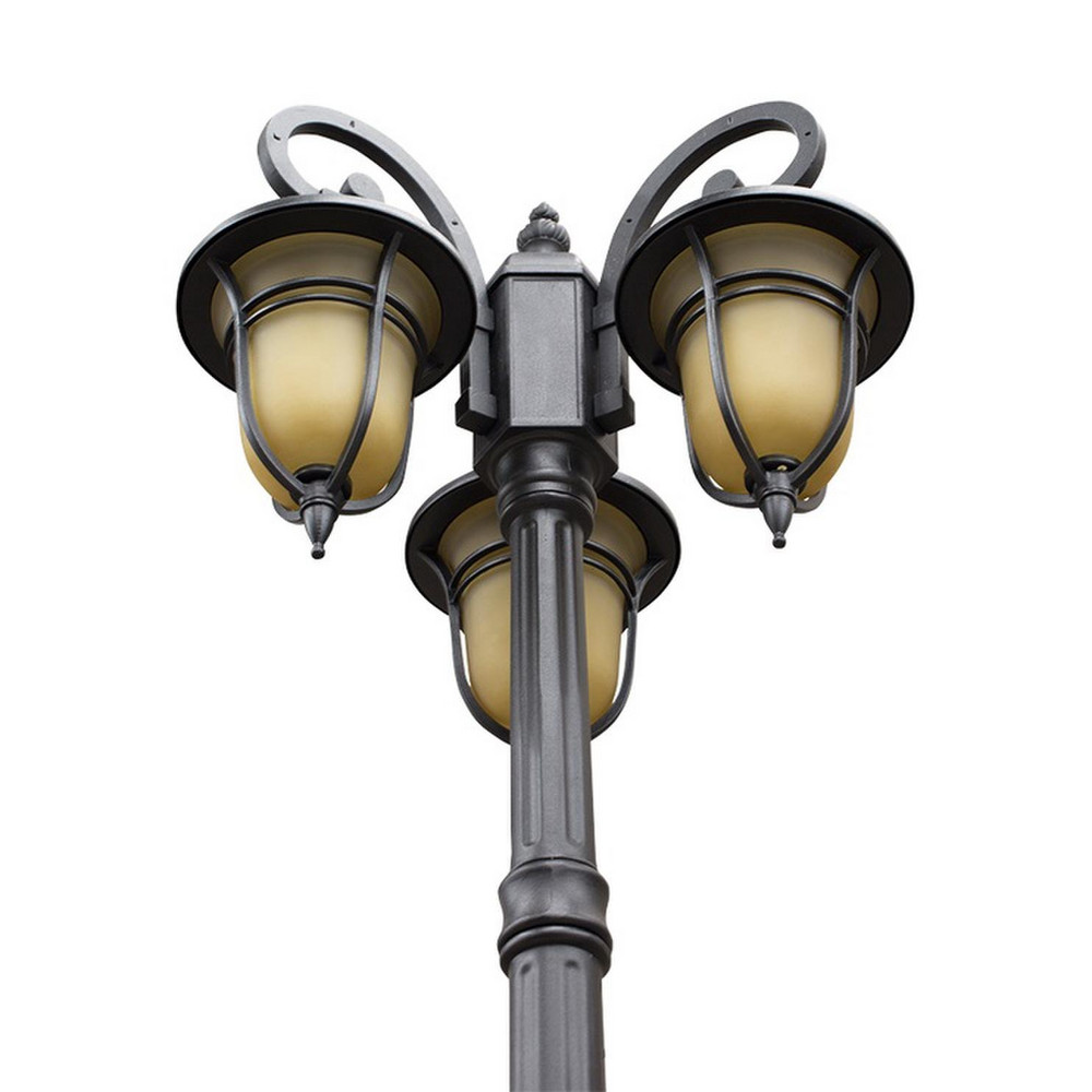 [Nuo 0 €] Šviestuvas Domoletti 004-PL-3 Garden Light 3x60W Matt Black ...