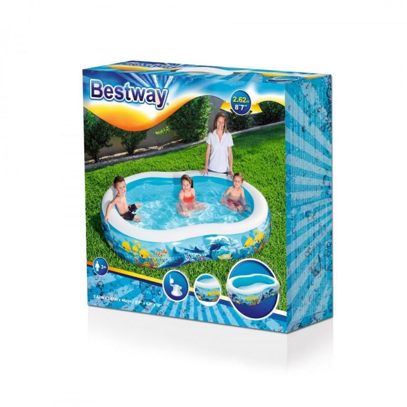 Vaikiškas pripučiamas baseinas su jūrų gyvūnais Bestway , 262x157x46cm ...