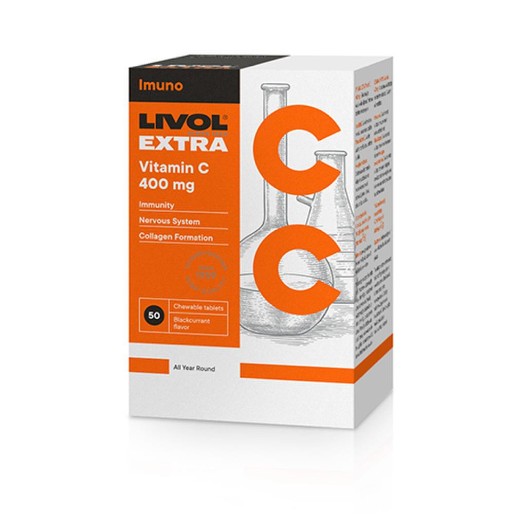 [Nuo 10.89 €] LIVOL EXTRA VITAMINAS C, 50 kramtomųjų tablečių | Kainos.lt