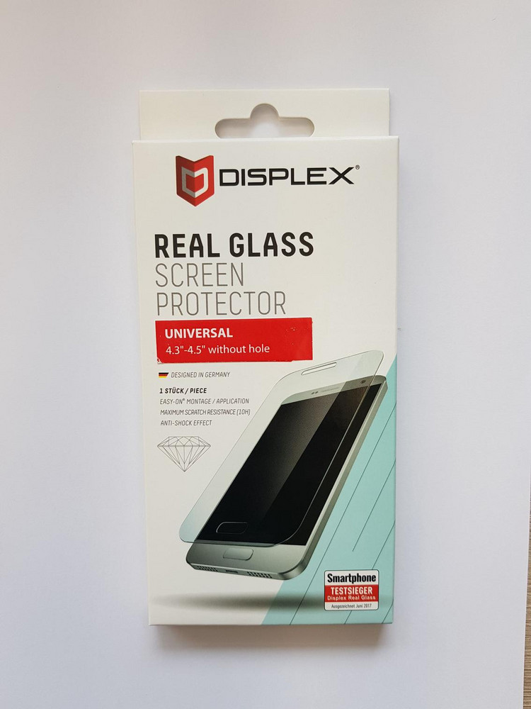 [Nuo 2.69 €] Universal Real Screen glass 4.3-4.5 By Displex Transparent | Kainos.lt