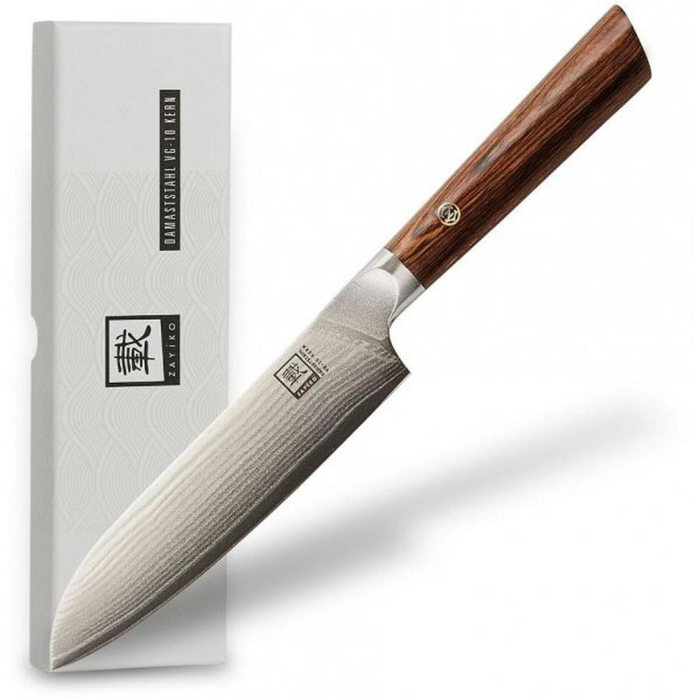 [Nuo 79 €] Oleio Japanese Damascus Steel Knife Kasshoku Small Santoku ...