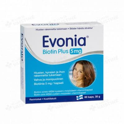 EVONIA BIOTIN PLUS, 60 kapsulių kaina nuo 12.50 € | Kainos.lt