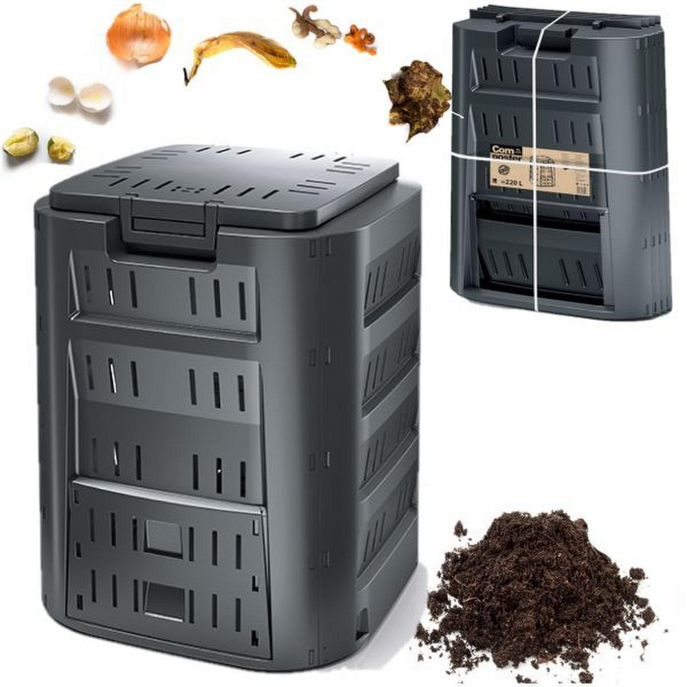 [Nuo 31.89 €] PROSPERPLAST 220L Juodas COMPOGREEN WOODY | Kainos.lt