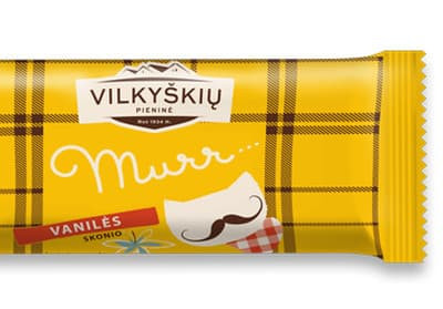 [Nuo 0.45 €] Gl. VILKYŠKIŲ vanilės sk. varškės sūrelis MURR, 28% rieb ...