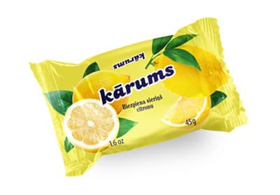 [Nuo 0.44 €] Glaistytas varškės sūrelis KARUMS (citrinų skonio), 45 g ...