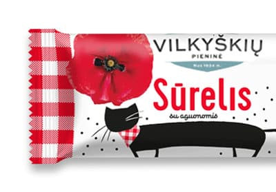 [Nuo €] Glaist. VILKYŠKIŲ varškės sūrelis su aguonomis, 25% rieb., 40 g ...