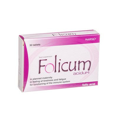 [Nuo 1.47 €] FOLICUM ACIDUM, folio rūgštis, 400 mcg, 30 tablečių ...