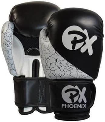 [Nuo 24.88 €] Phoenix Strike PU Boxing Gloves Black/White 12OZ | Kainos.lt