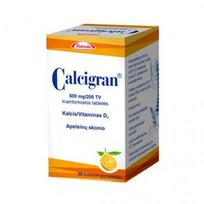 [Nuo 2.95 €] Calcigran 500mg+200TV, kramtomosios tabletės, N30 | Kainos.lt