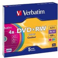 [Nuo 6.99 €] DVD+RW Verbatim [ slim jewel case 5 | 4.7GB | 4x | Colour ] | Kainos.lt