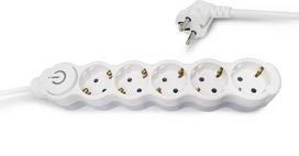 [Nuo 10.49 €] Ilgiklis ORRO, 5 lizd., 3m, su įž., su jungikliu, 3x1.5, baltos sp., 53129 | Kainos.lt